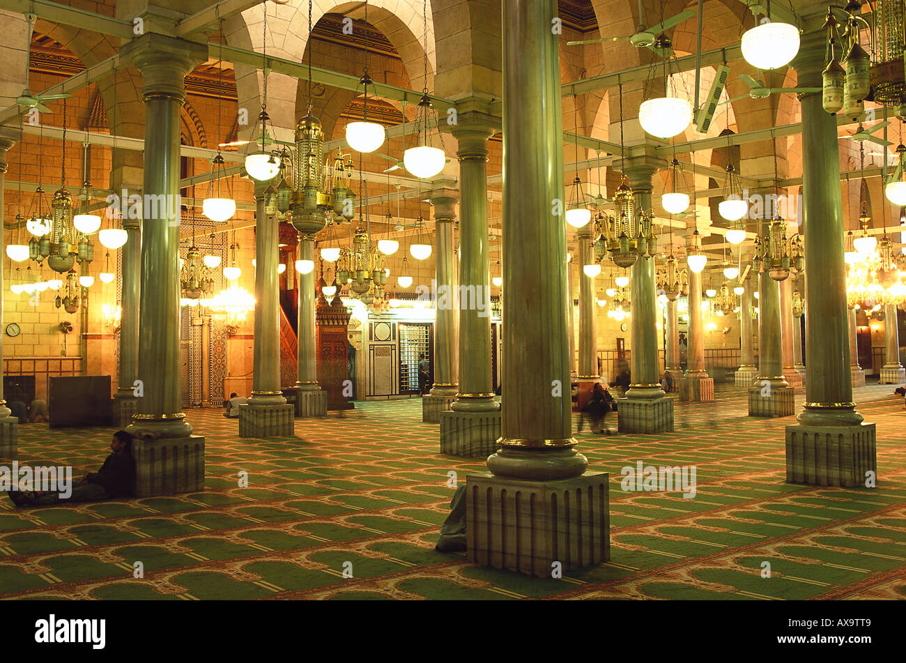 Interior view of the Hussein Mosque, Cairo, Egypt Stock Photo - Alamy