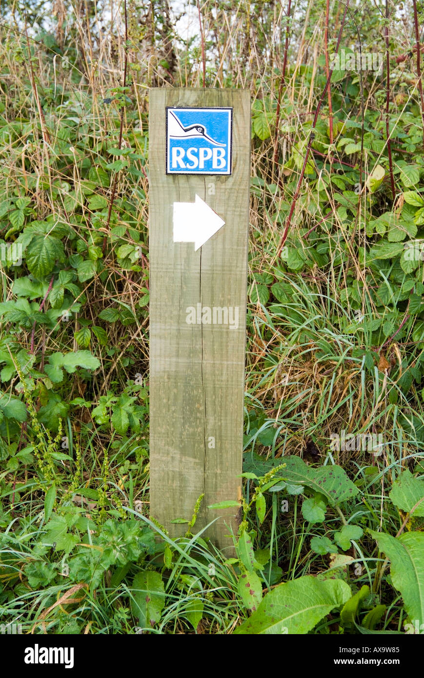 RSPB Signposts on Otmoor Nature Reserve Stock Photo - Alamy