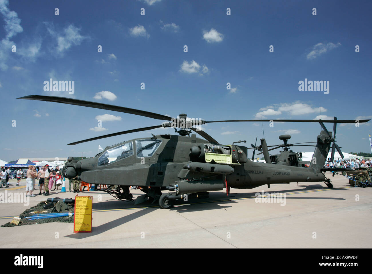 RNLAF Longbow Apache AH 64D helicopter on static display RIAT 2005 RAF ...