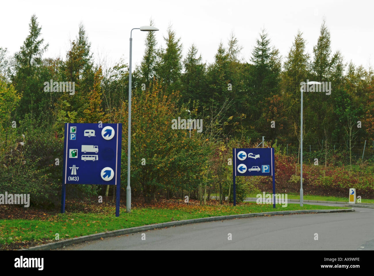 Motorway Service Station Signs Stock Photo - Alamy