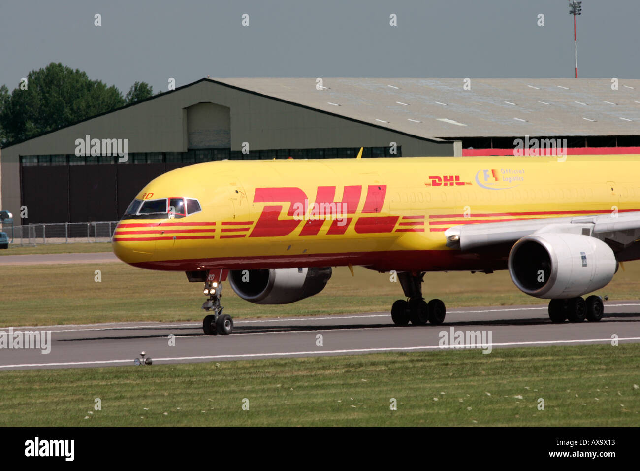 DHL Boeing 757 landing on runway RIAT 2005 RAF Fairford Gloucestershire ...