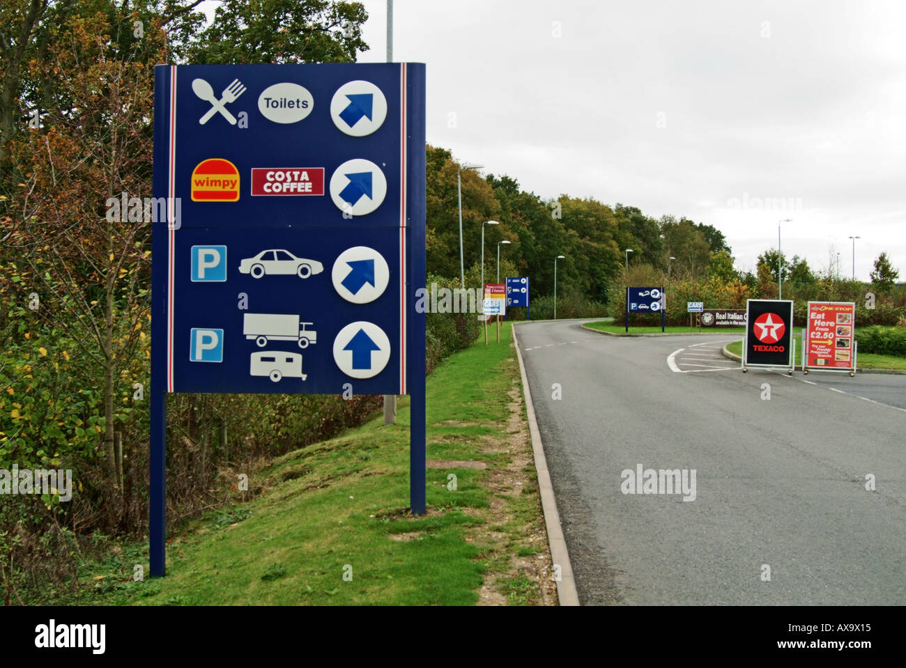 Motorway Service Station Signs Stock Photo - Alamy