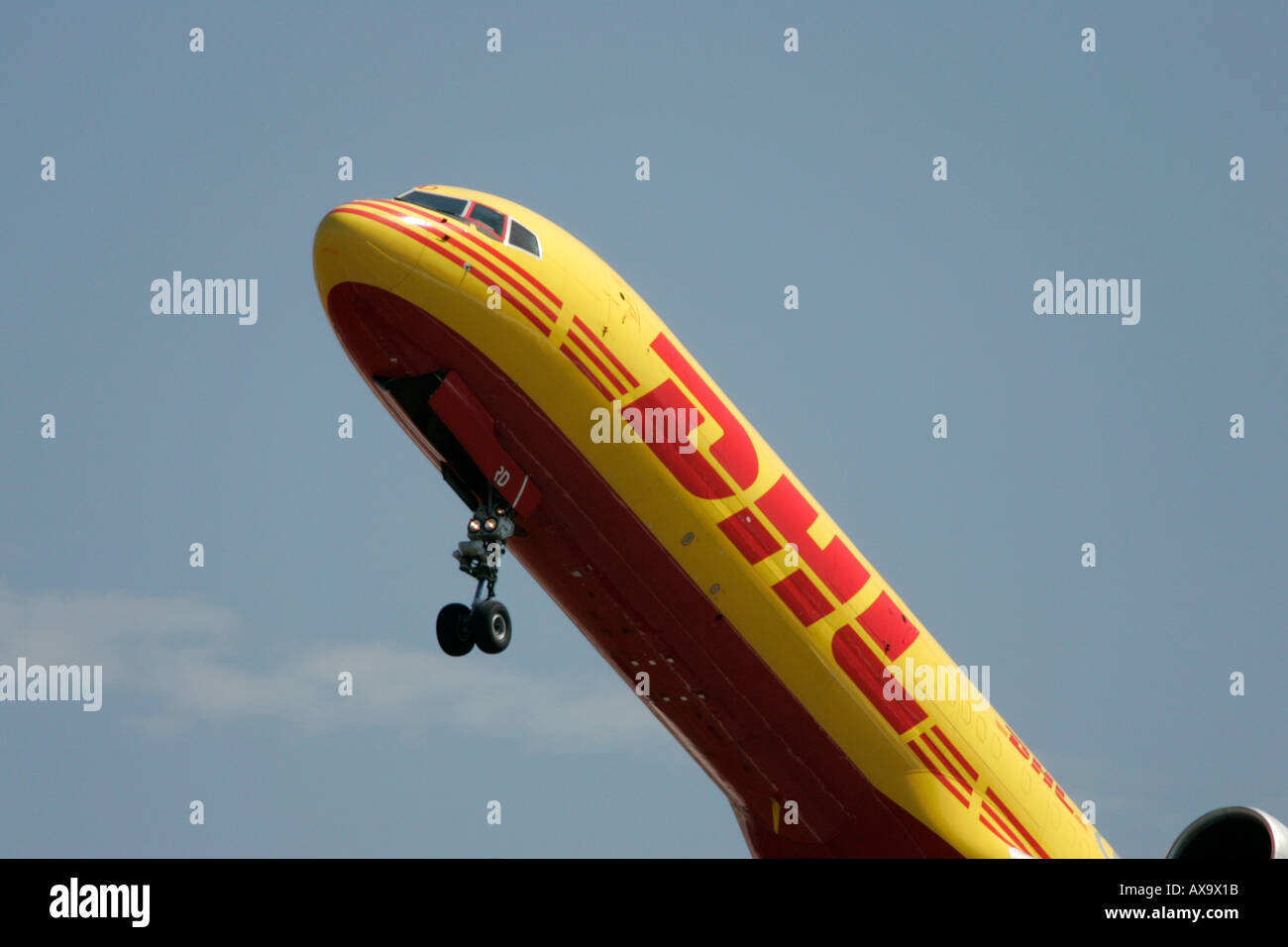DHL Boeing 757 taking off against blue cloudy sky RIAT 2005 RAF ...