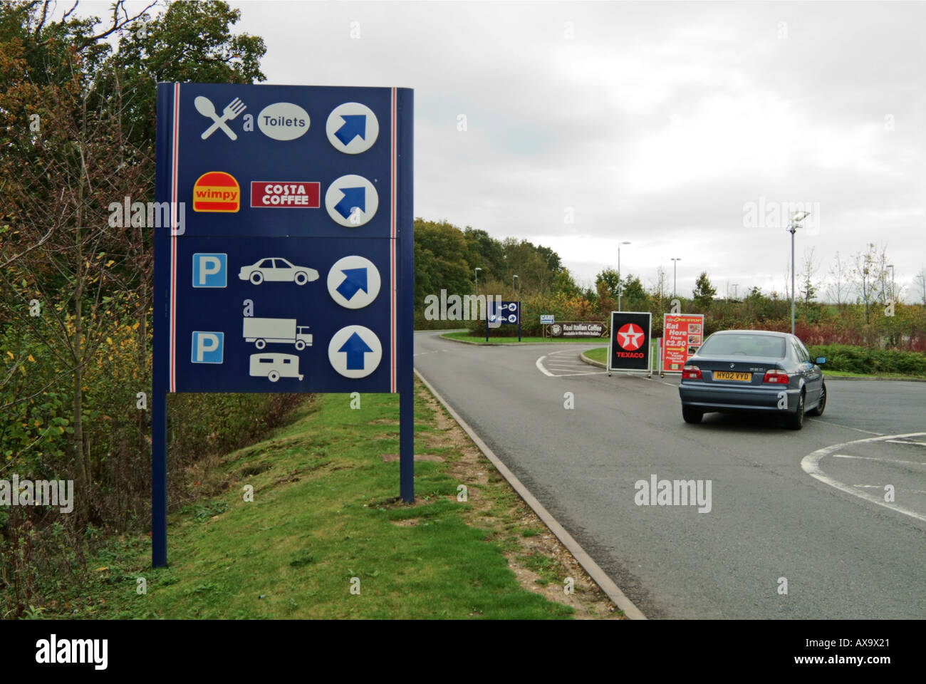 Motorway Service Station Signs Stock Photo - Alamy