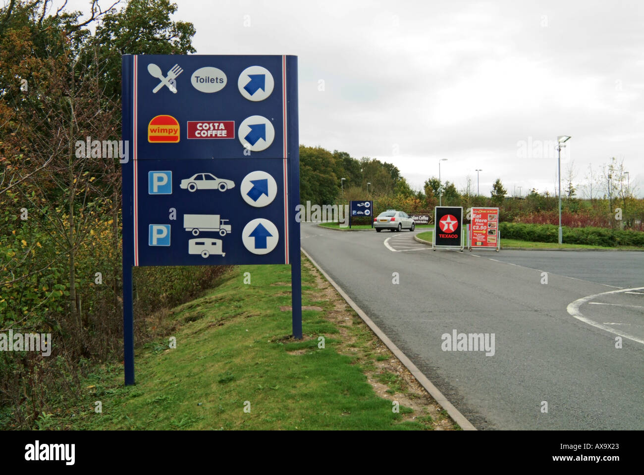 Motorway Service Station Signs Stock Photo - Alamy