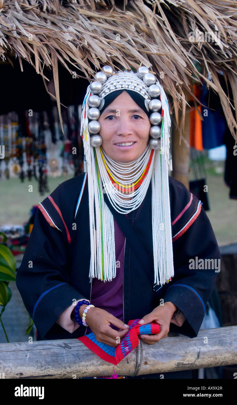 akha woman portrait near Chiang Rai in north thailand Stock Photo - Alamy