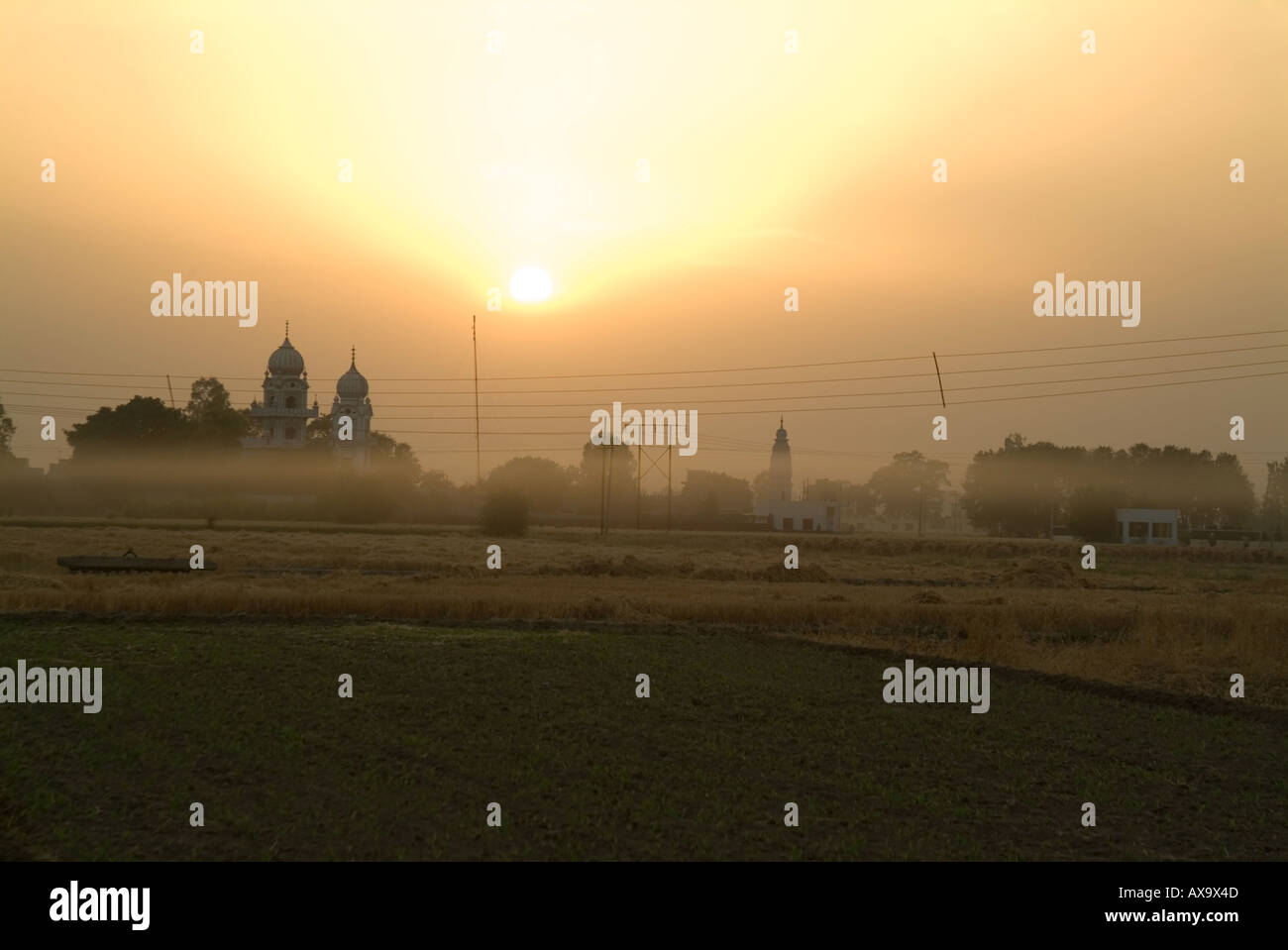 Sunset Over Punjabi Village in India Stock Photo - Alamy