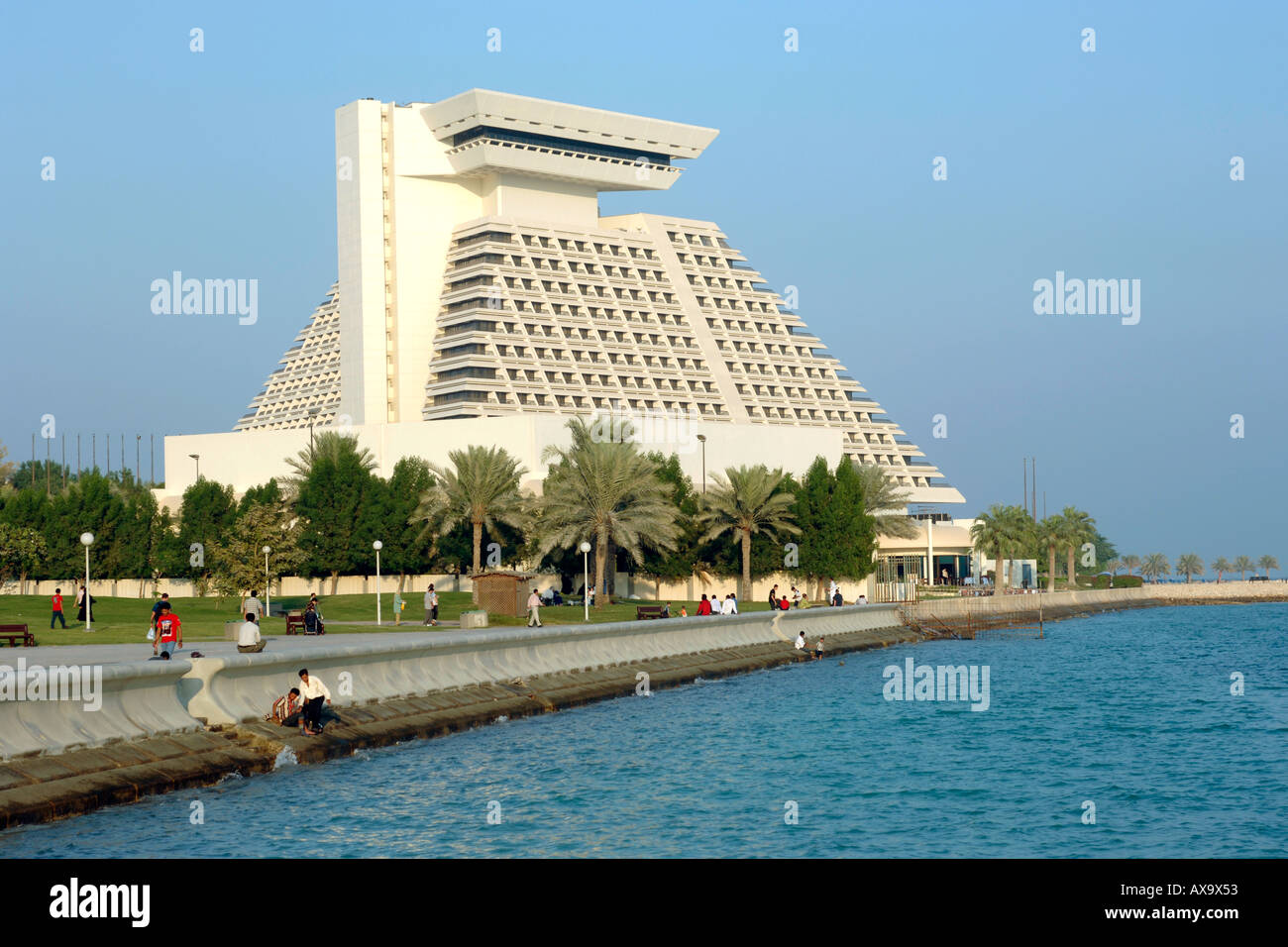 The Sheraton hotel and the Doha corniche in Qatar Stock Photo - Alamy
