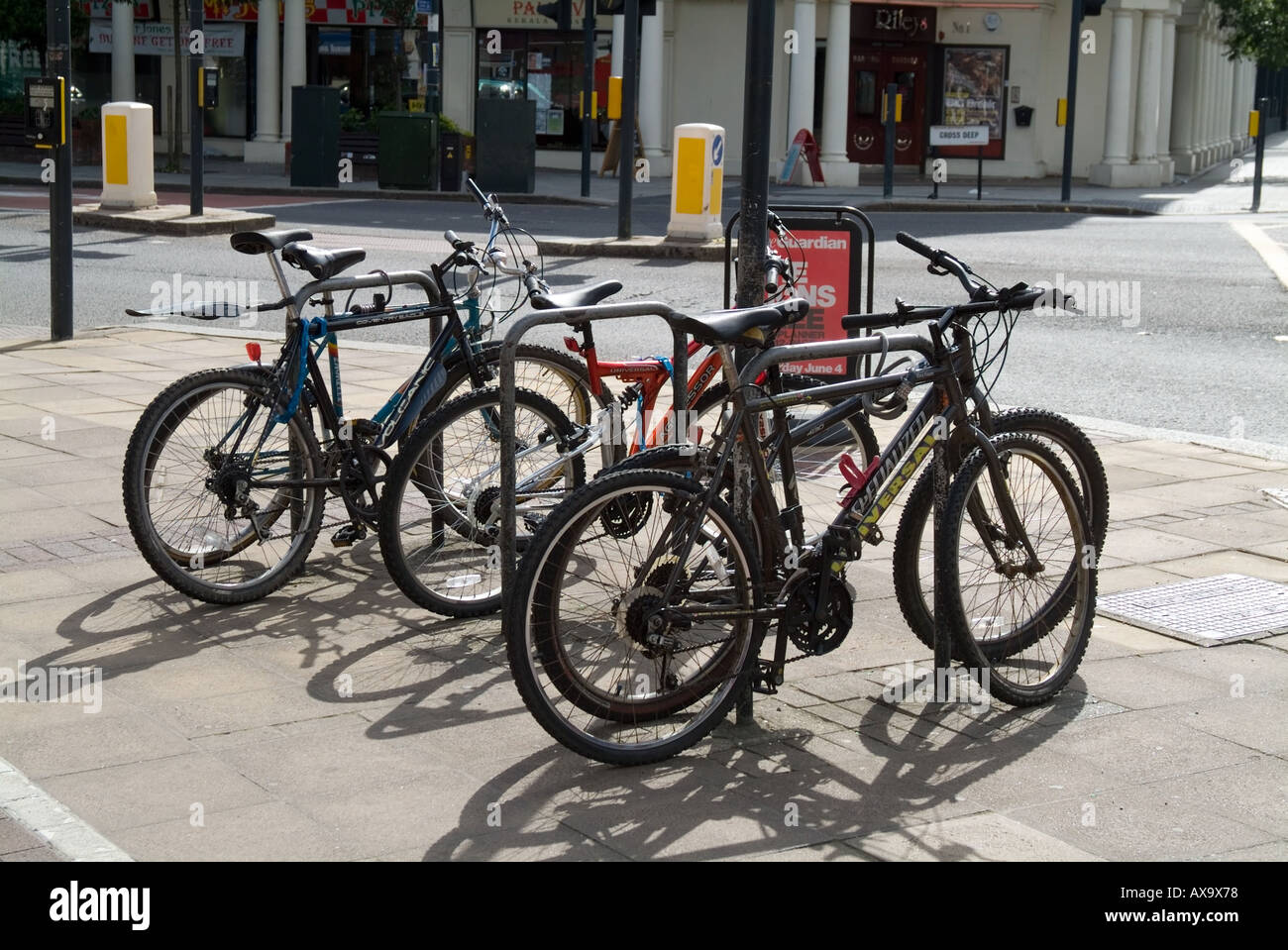 Cycles Parked in Twickenham Town Centre Stock Photo - Alamy
