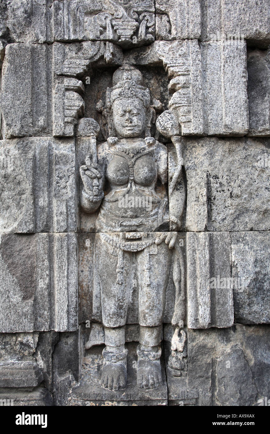 Stone carving Plaosan temples Prambaban Java Indonesia Stock Photo - Alamy