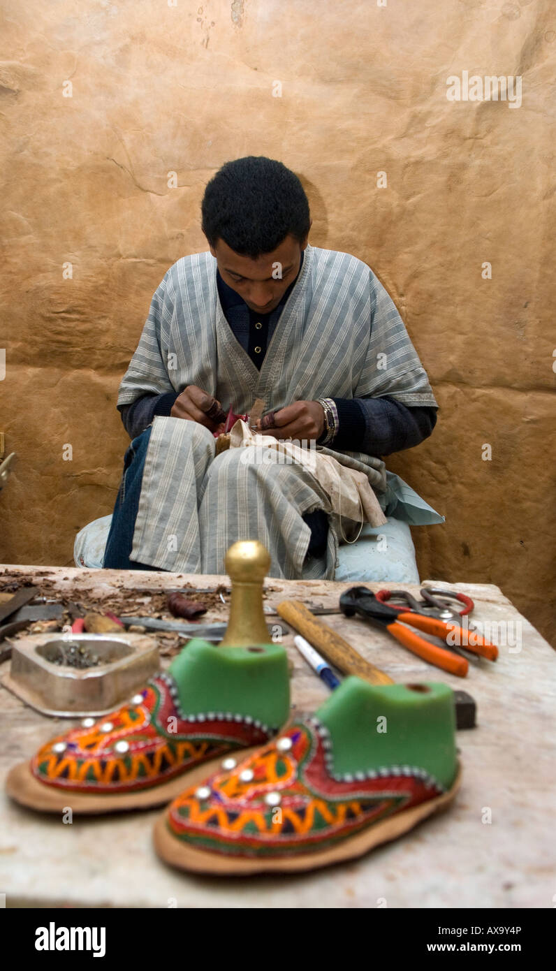 Shoe making at the Bin Yedder workshop Ghadames Libya Stock Photo - Alamy