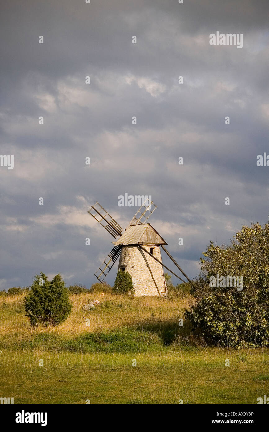 windmill in stormy weather Stock Photo - Alamy