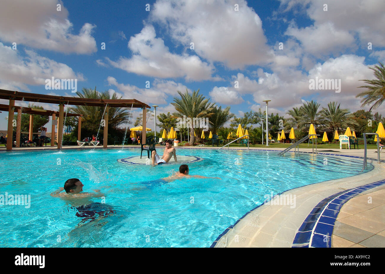 Thermal mineral waters spa at the oasis of Neve Midbar in the Negev ...