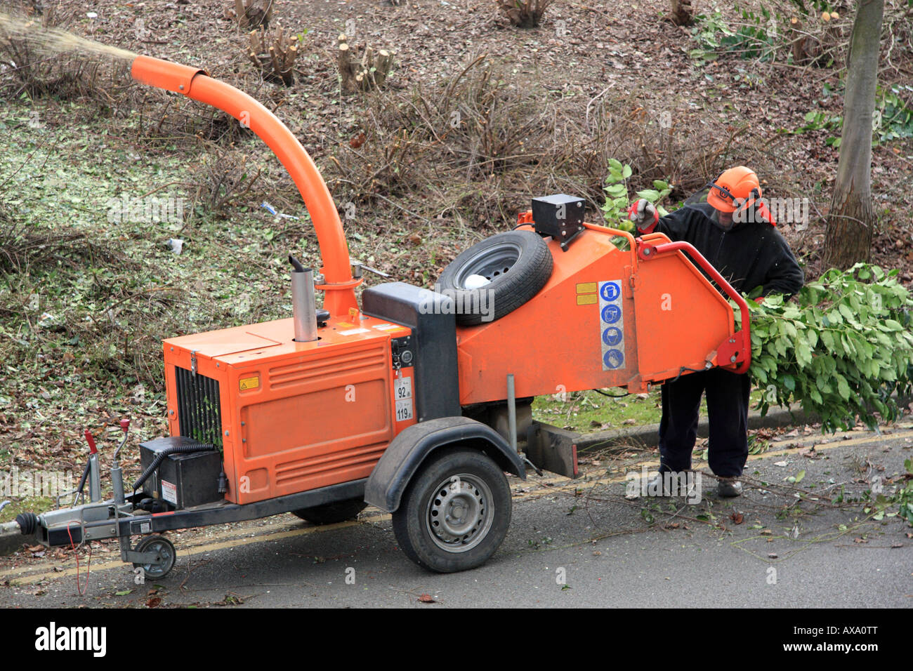 Tree shredding machine hi-res stock photography and images - Alamy