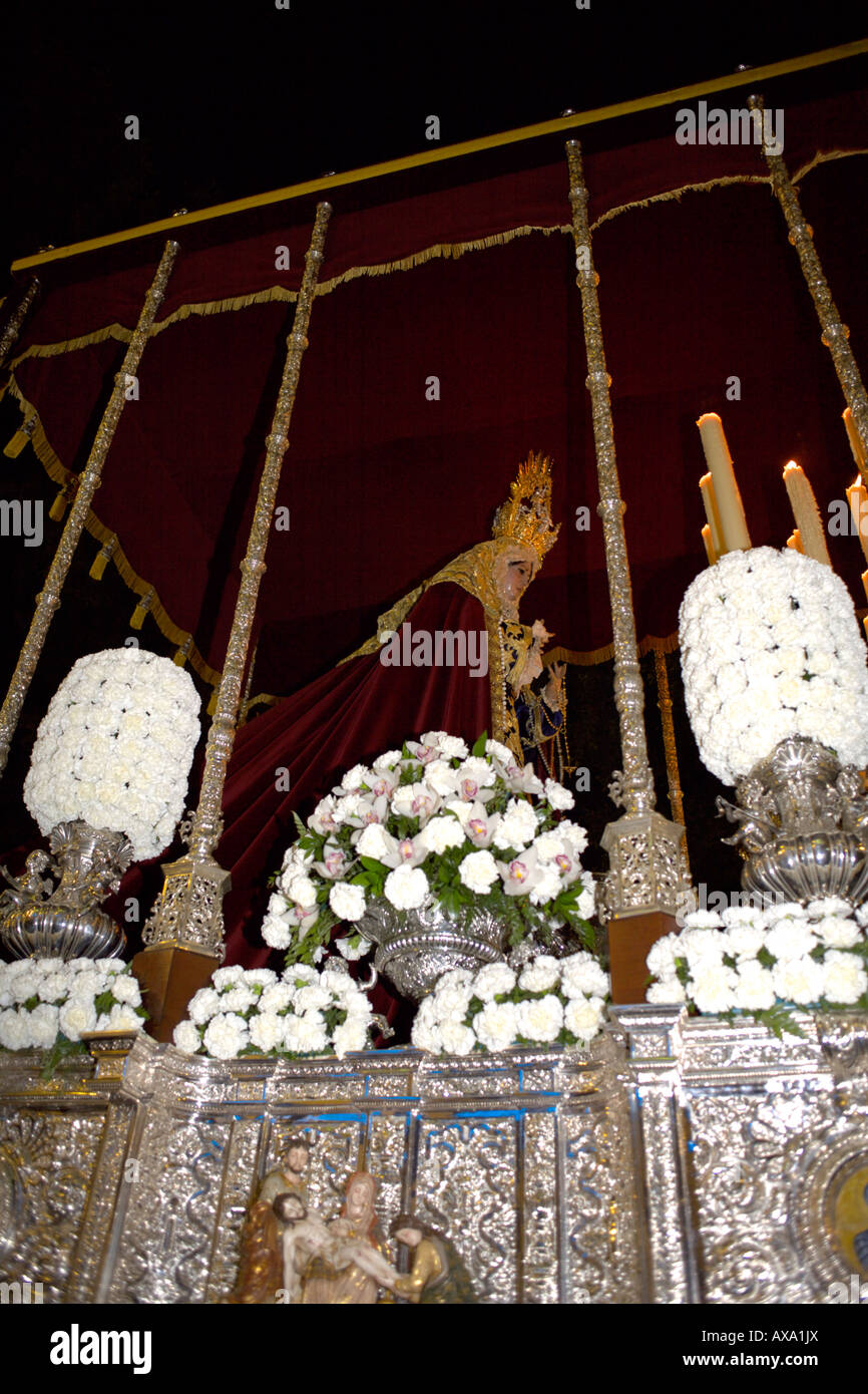 Statue of Virgin Mary at the Semana Santa parade, Malaga City, Costa ...