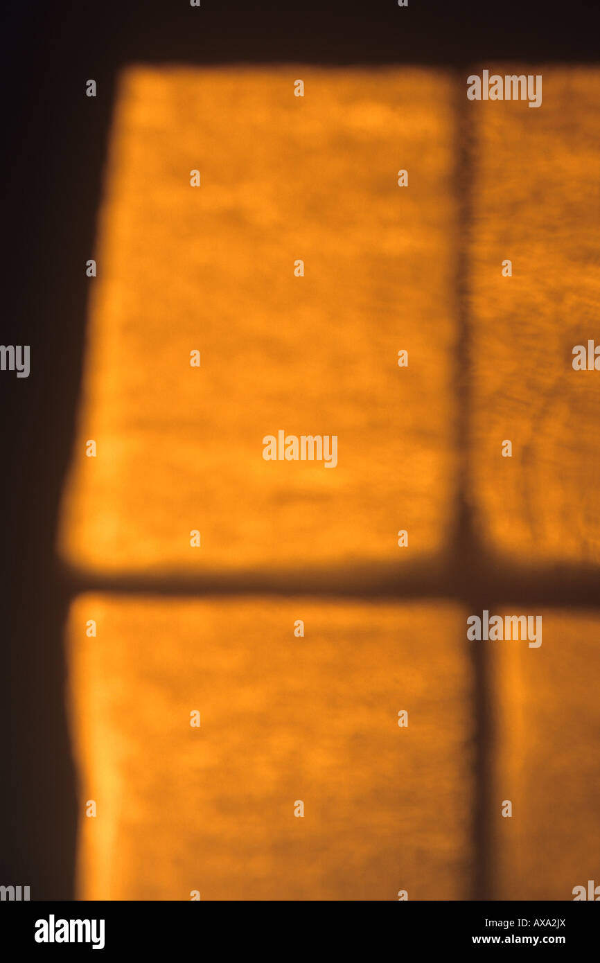 Reflected Evening light through window frame Stock Photo - Alamy
