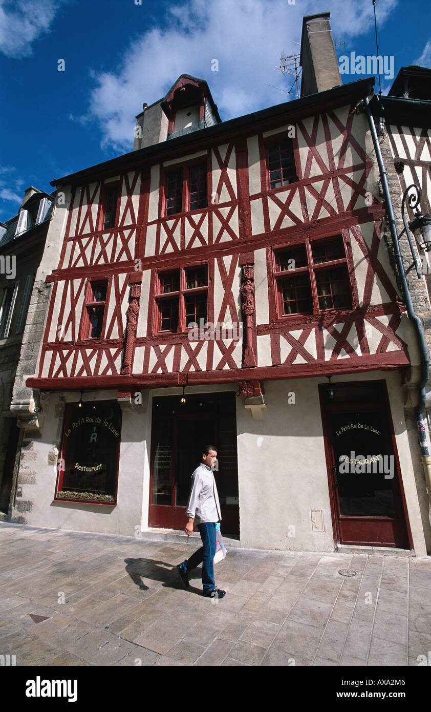 Half timbered medieval house, Dijon Old Town, France Stock Photo - Alamy