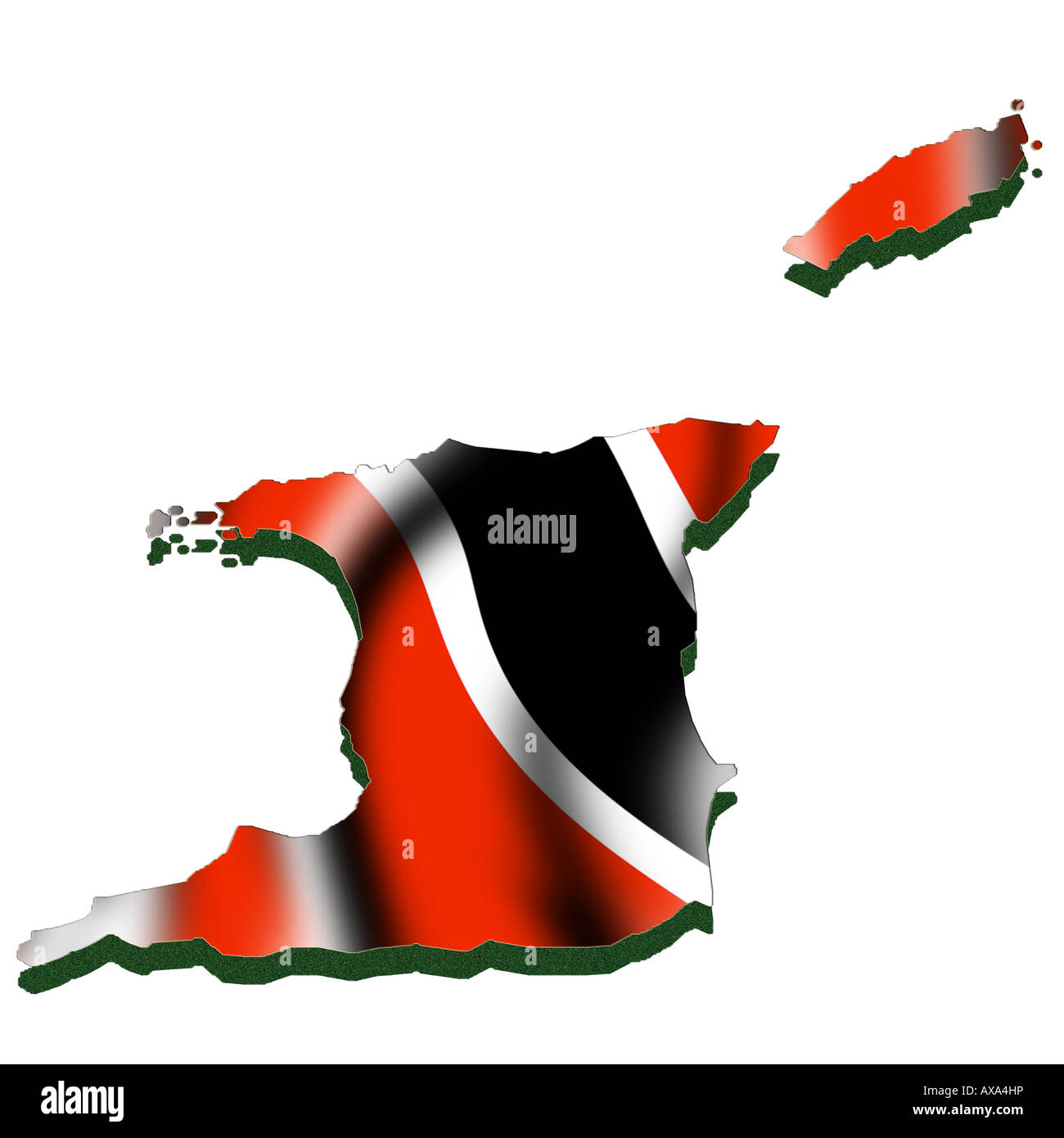 Outline map and flag of Trinidad and Tobago Stock Photo - Alamy
