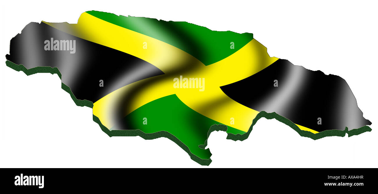 Jamaican Map And Flag