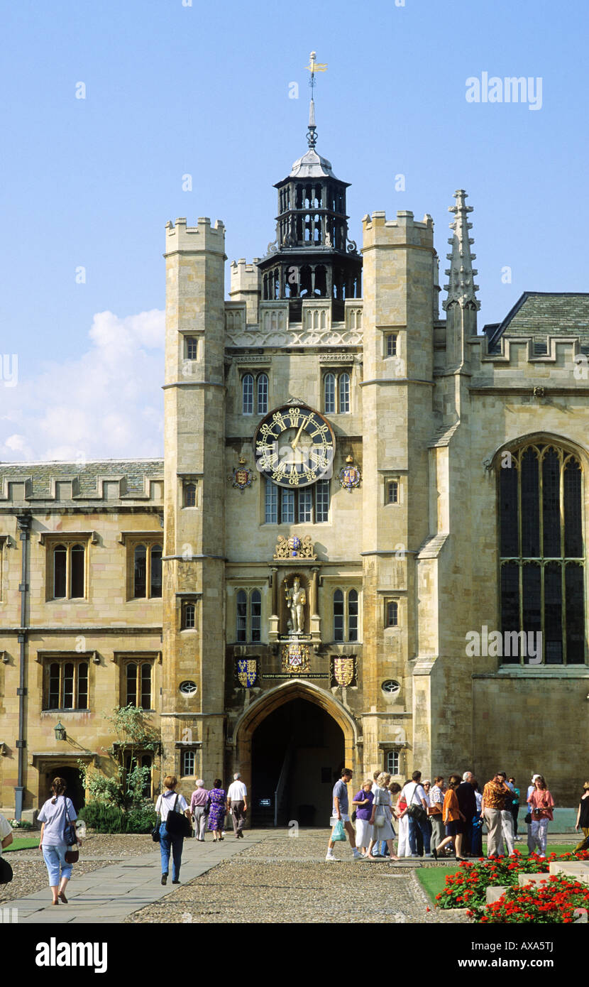 Trinity College Cambridge Great Court clock tower University ...