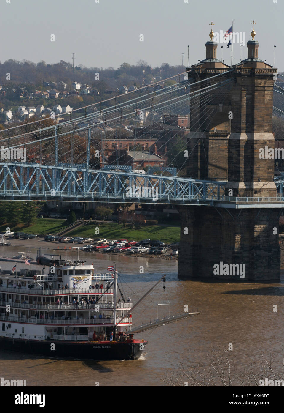 delta queen riverboat paddlewheel ohio river cincinnati Stock Photo - Alamy