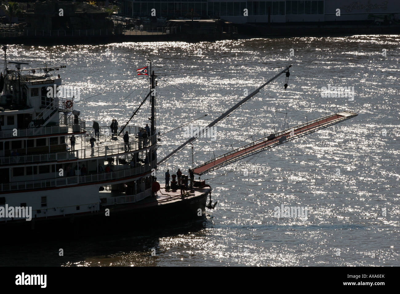 delta queen riverboat paddlewheel ohio river cincinnati Stock Photo - Alamy