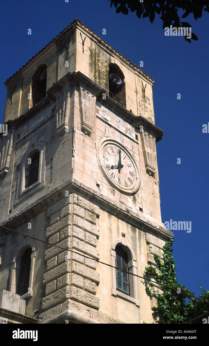 Clock tower in Sicily near to Messina Stock Photo - Alamy