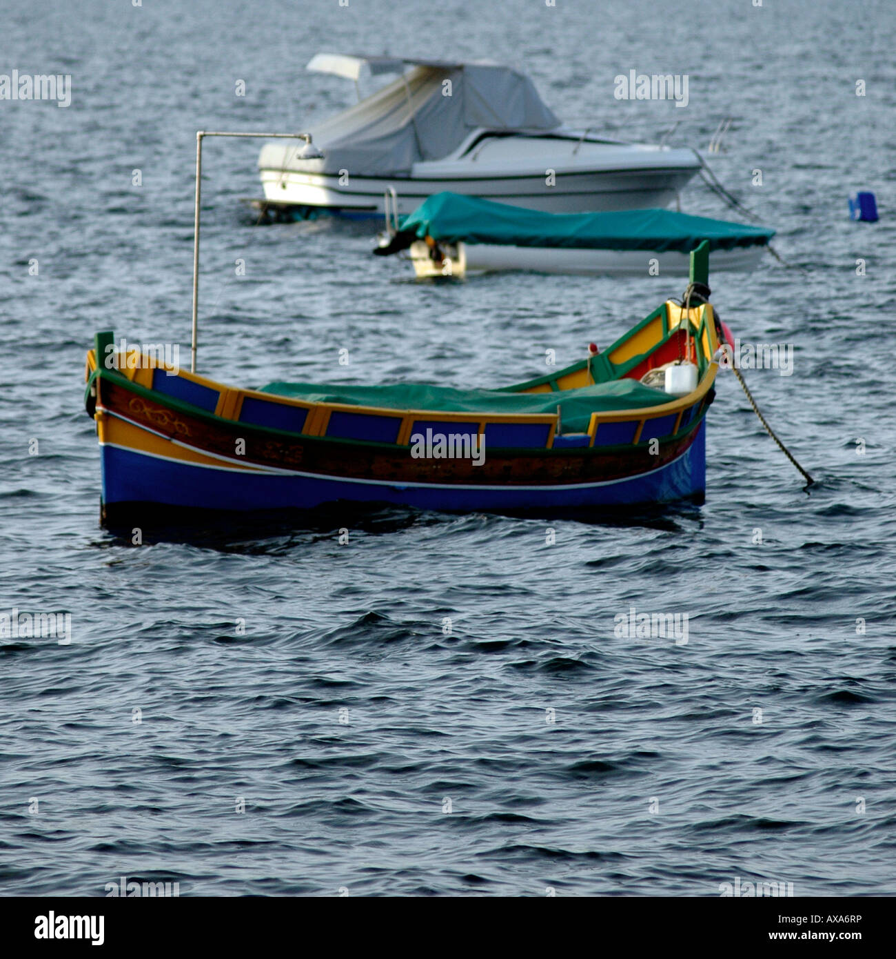 Boats in the bay. Mellieha, Malta Stock Photo - Alamy