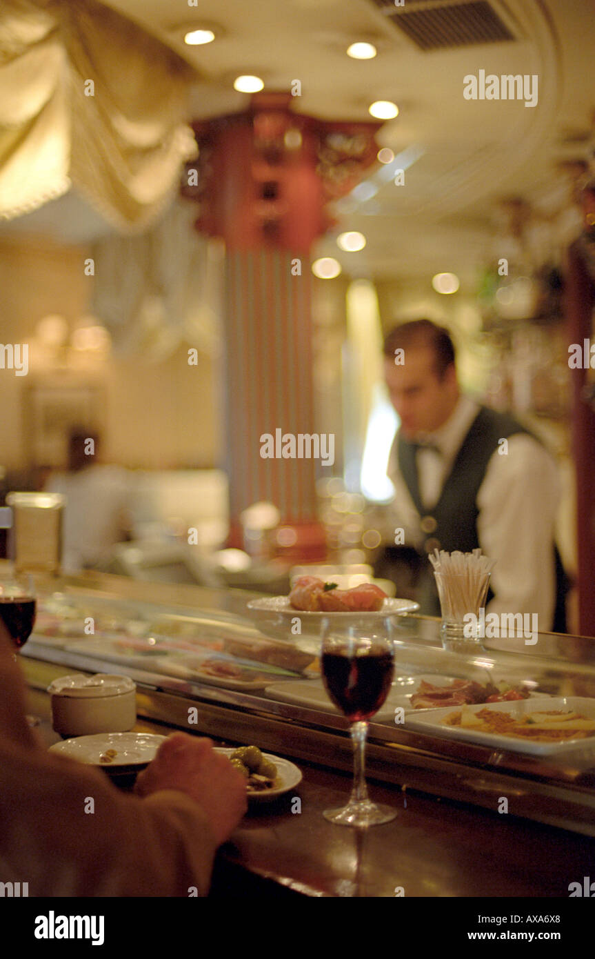 People at the counter of a Tapas bar, Madrid, Spain, Europe Stock Photo ...