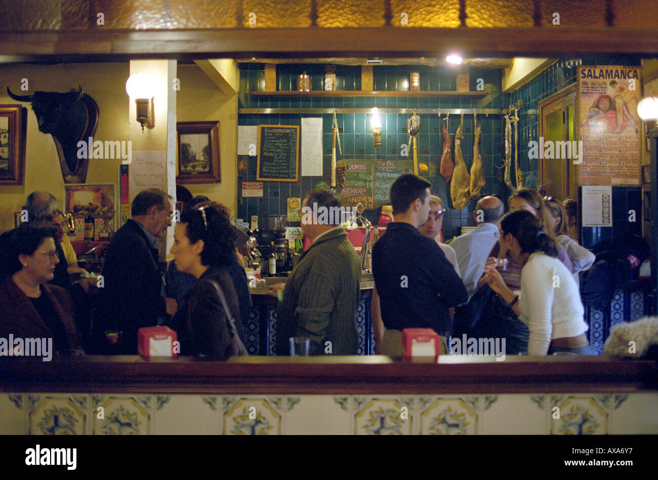 People at a Tapas bar, Madrid, Spain, Europe Stock Photo - Alamy