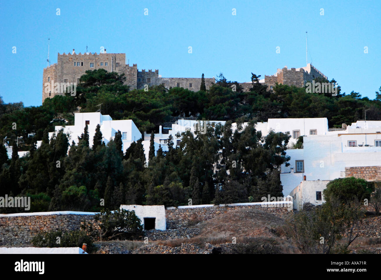 Hora and Monastery of St. John, Patmos, Greece Stock Photo - Alamy