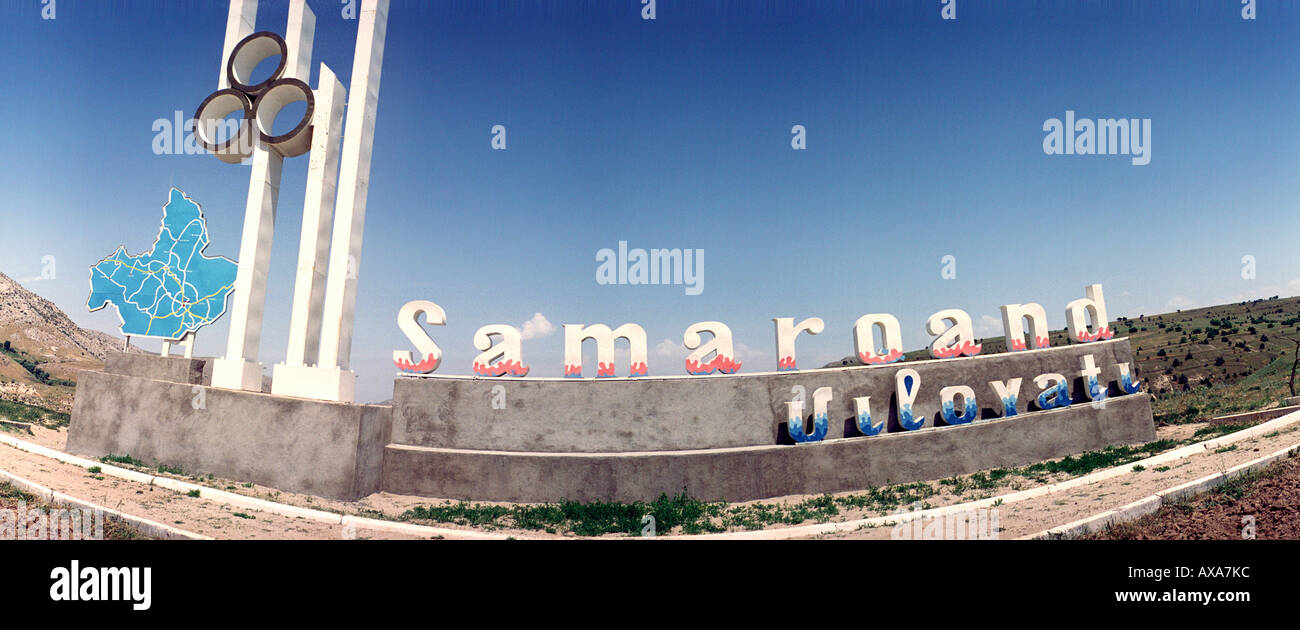 Samarkand, Sign, Silk Road Uzbekistan Stock Photo - Alamy