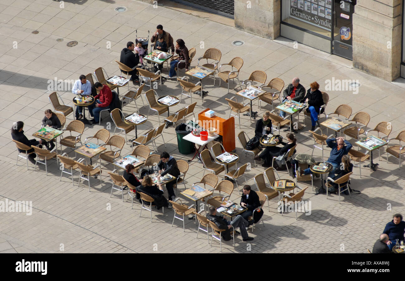 Outdoor cafe in Place de la Liberation in Dijon Burgundy France Stock ...