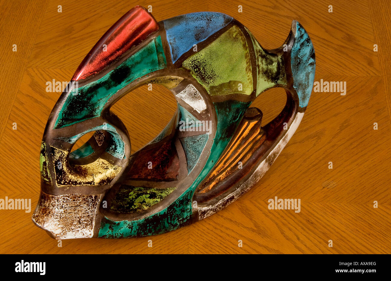Hand painted ceramic, raku fish Stock Photo - Alamy