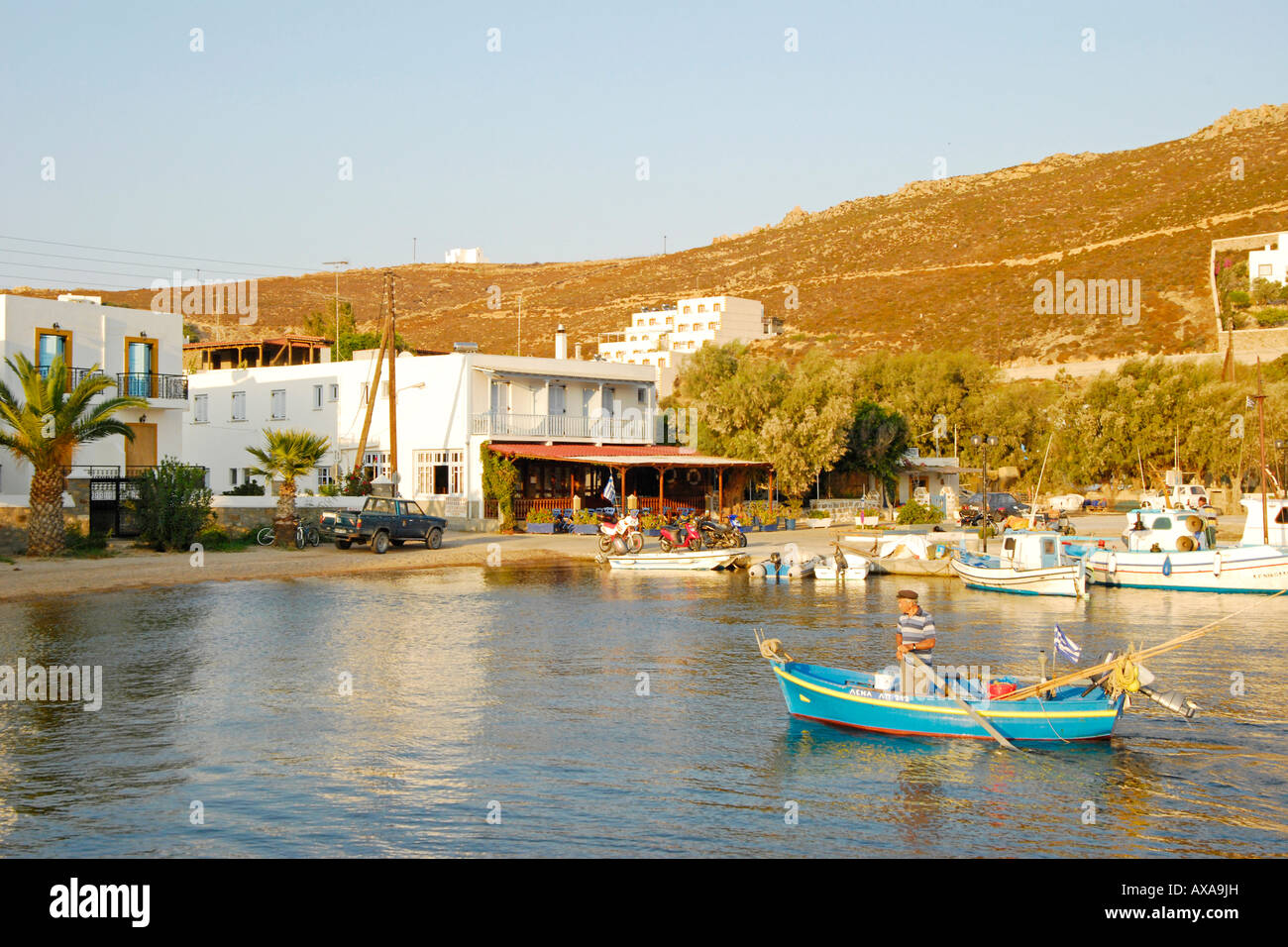 Grikos harbor, Patmos Greece Stock Photo - Alamy