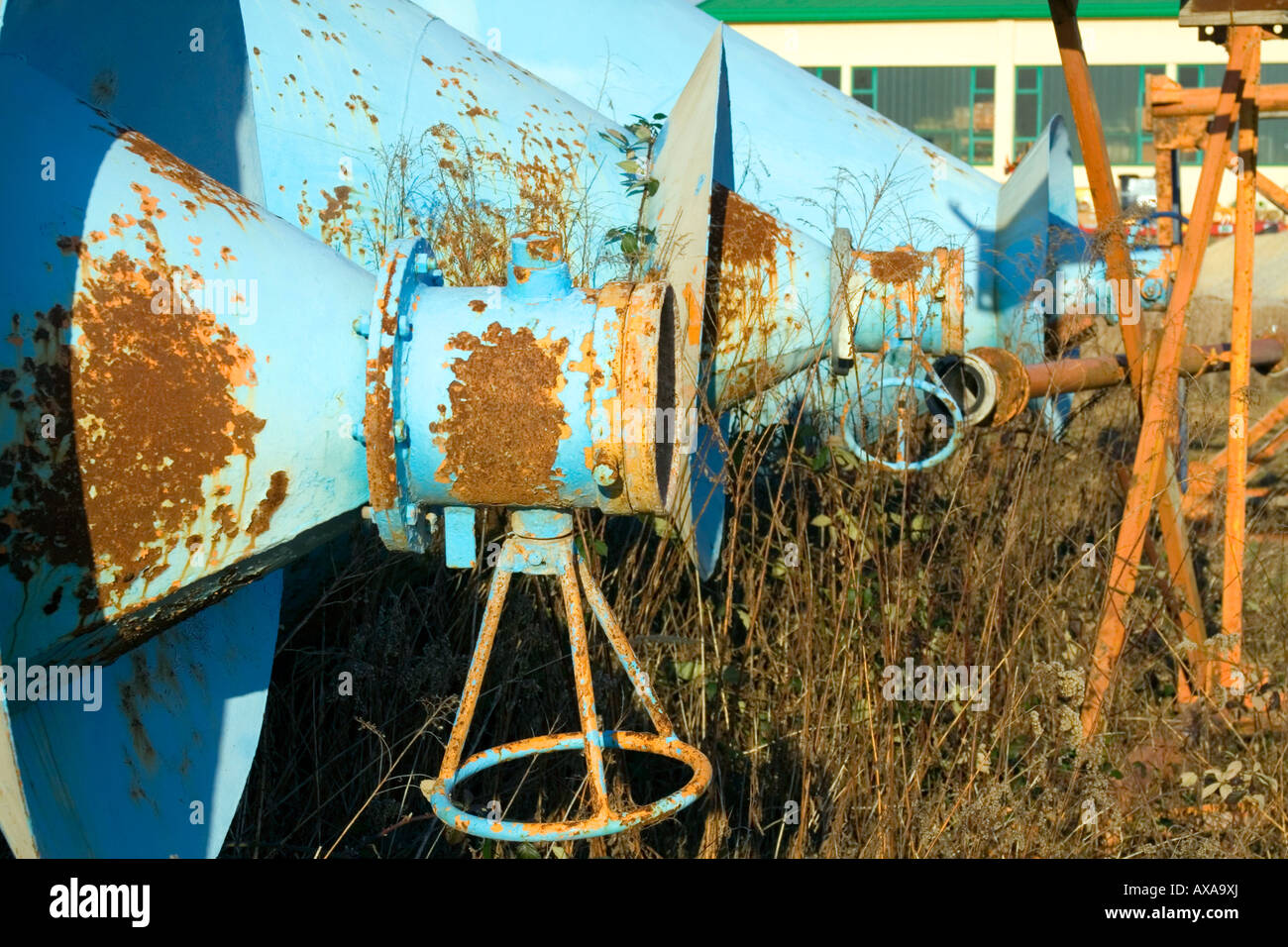 Old abandoned industry silos Stock Photo - Alamy