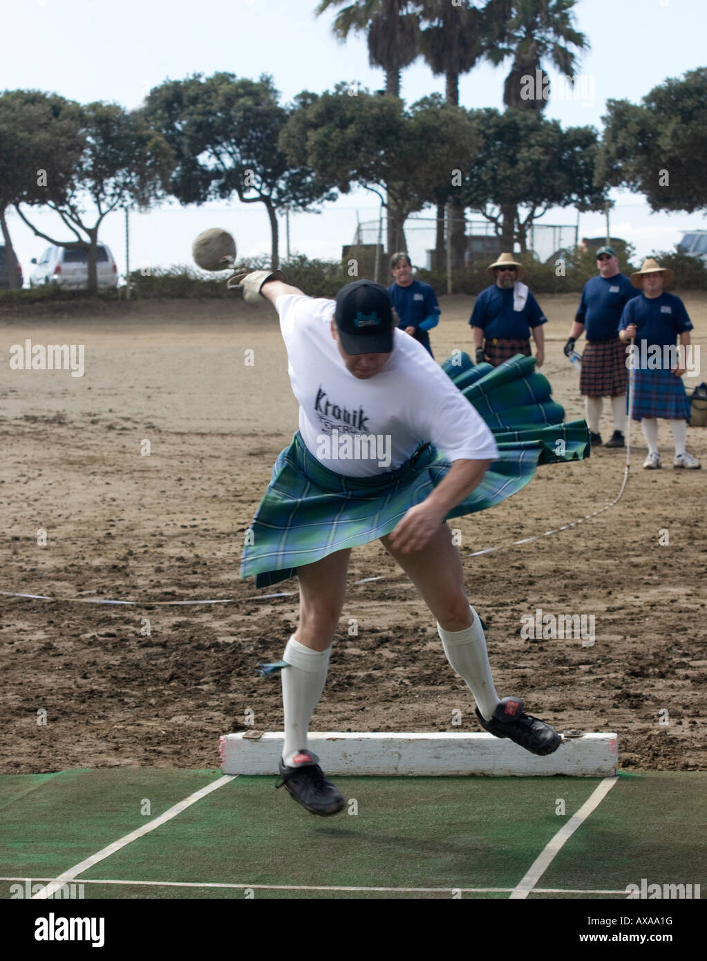 Scottish Highland games distance throw Stock Photo - Alamy