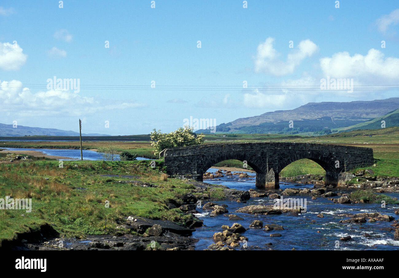 Stone bridge with arches on the Isle of Mull Scotland Stock Photo - Alamy