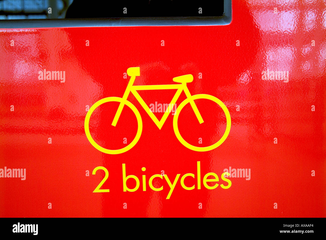 bicycle train sign Stock Photo - Alamy