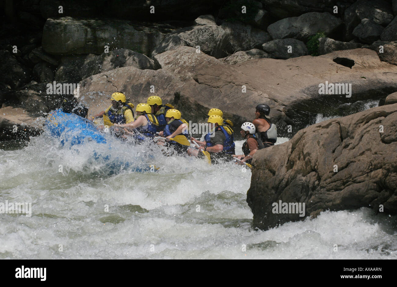 whitewater raft new river west virginia rafting Stock Photo - Alamy