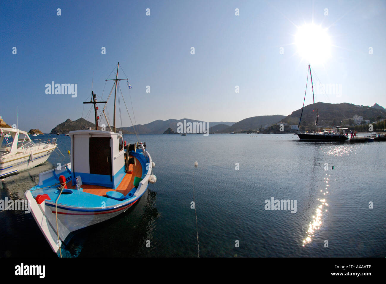 Grikos Harbor, Patmos, Greece Stock Photo - Alamy