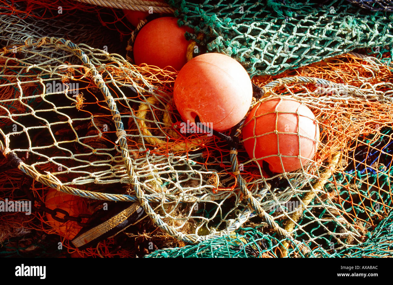 Fishing Nets and Floats Stock Photo - Alamy