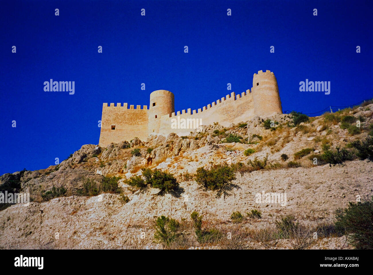 The 11th century castle at Castalla, Spain Stock Photo - Alamy