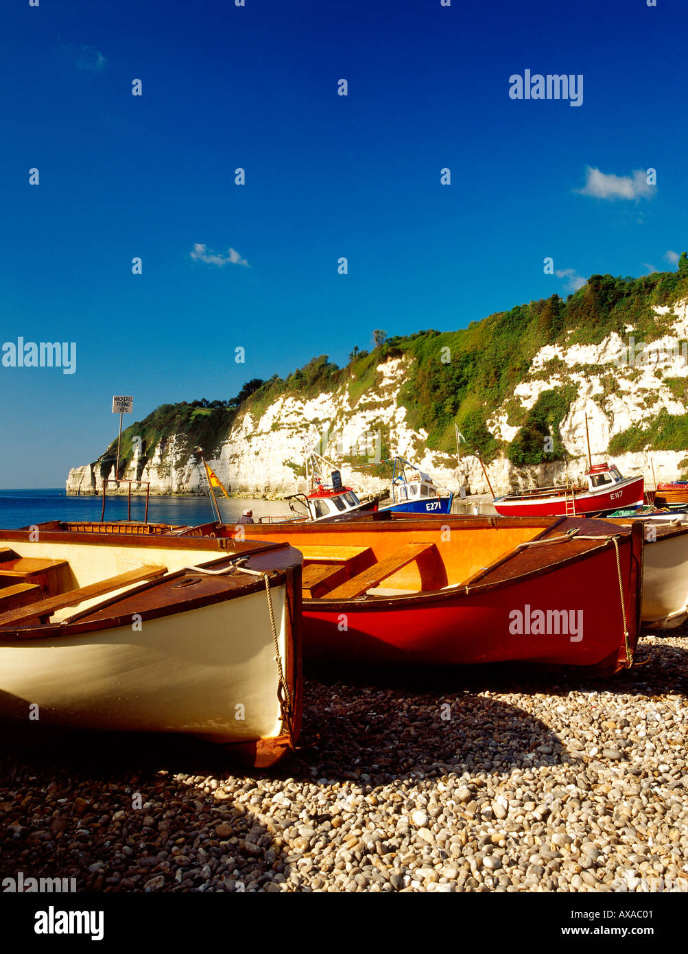 Fishing Boats Beer Devon UK Stock Photo - Alamy