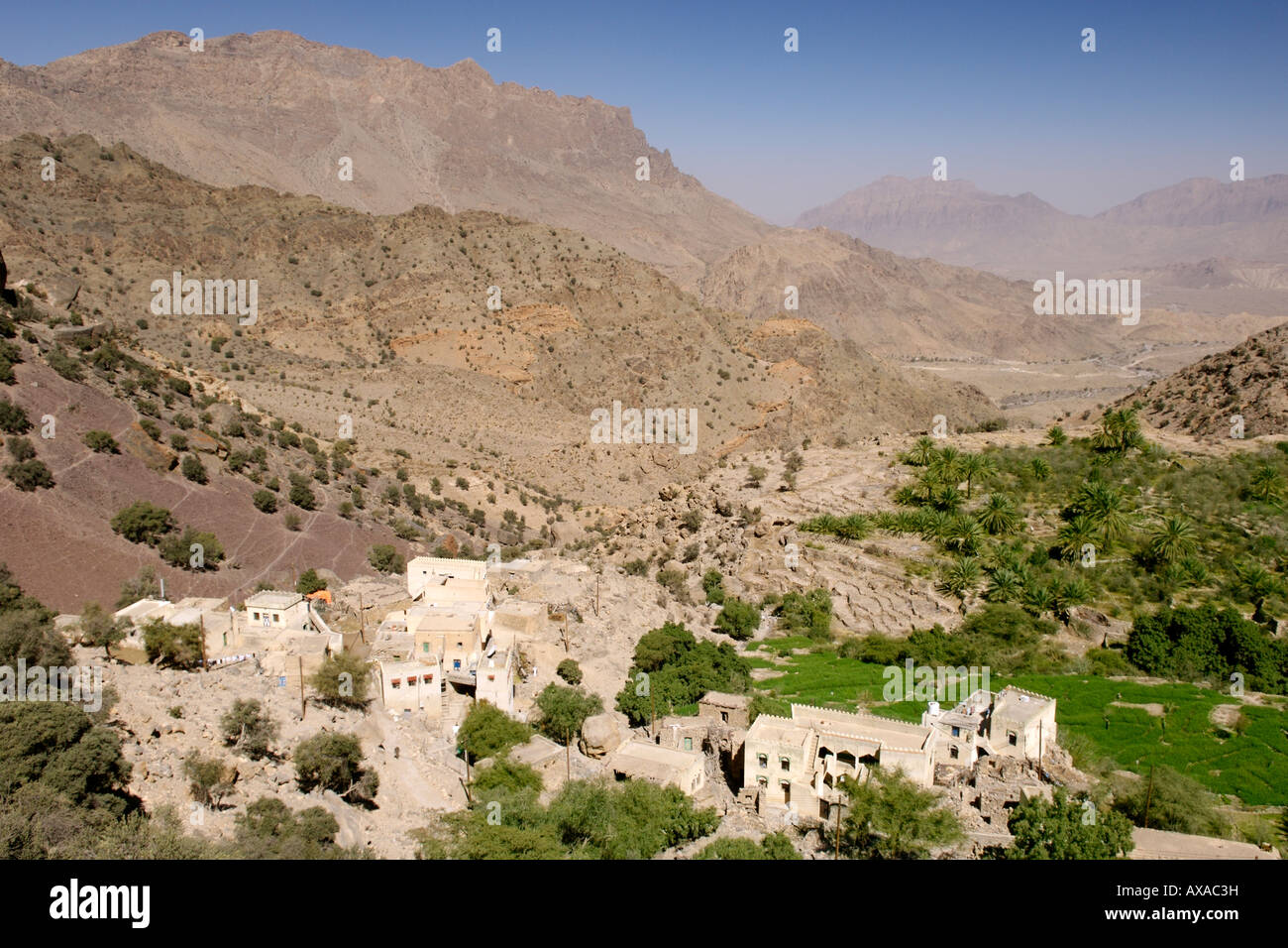 The village of Hadash and its plantations situated high in the Ghubrah ...