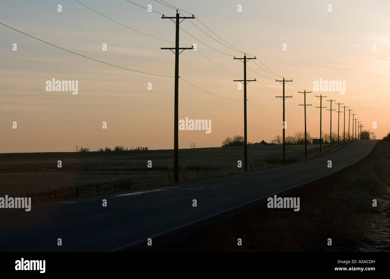 Early morning road in southern Alberta Stock Photo - Alamy