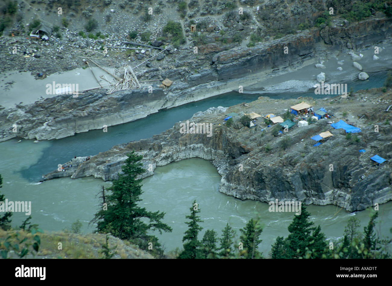 First Nation fishing camp at confluence of Fraser river dirty with ...