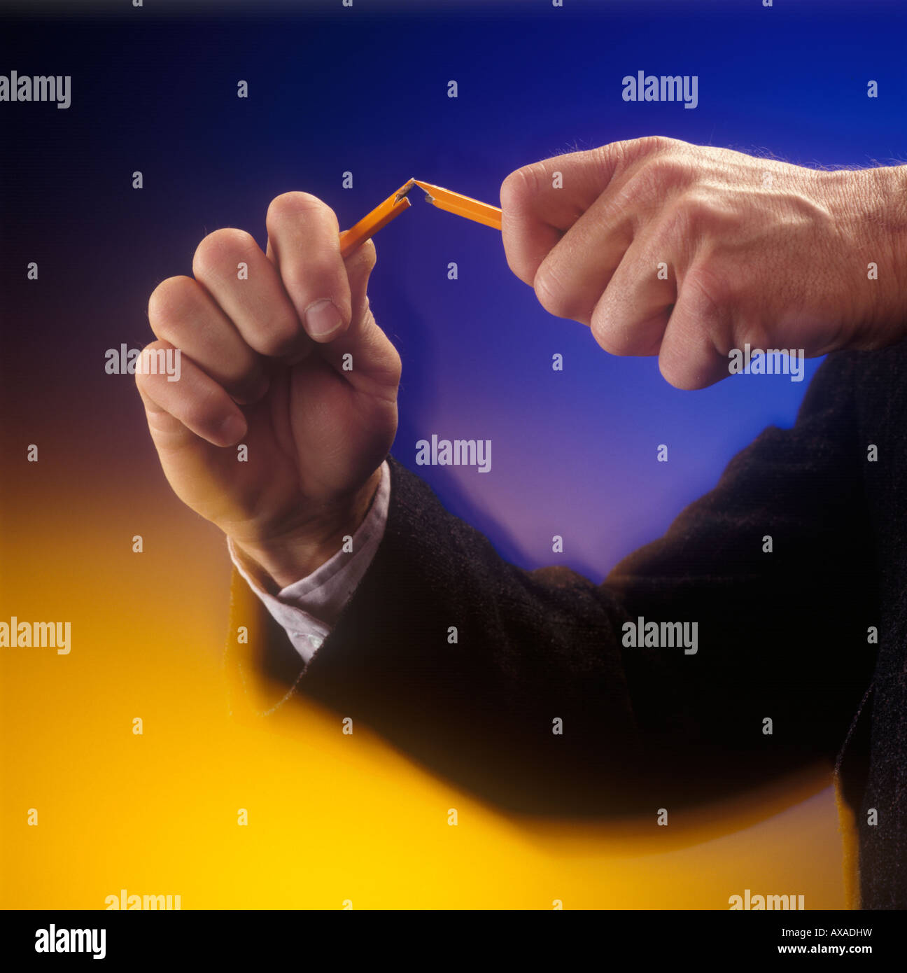 Businessman breaking pencil hi-res stock photography and images - Alamy