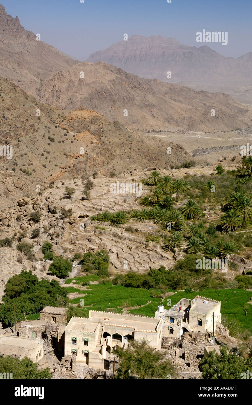 The village of Hadash and its plantations situated high in the Ghubrah ...