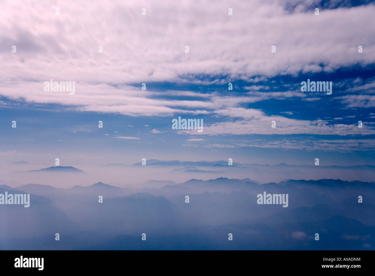 Aerial view of mountain layers in cloud Southeast Asia Stock Photo - Alamy
